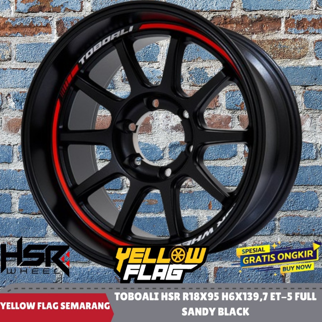 Jual VELG MOBIL STADA TRITON HILUX RING 18 HSR TOBOALI LUBANG 6X139.7 ET-5 LEBAR 9,5 SANDY BLACK ...