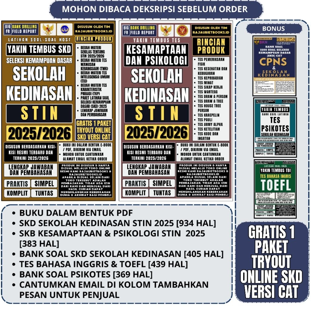 Jual LATIHAN SOAL SKD & SKB STIN SEKOLAH KEDINASAN STIN (SEKOLAH TINGGI ...