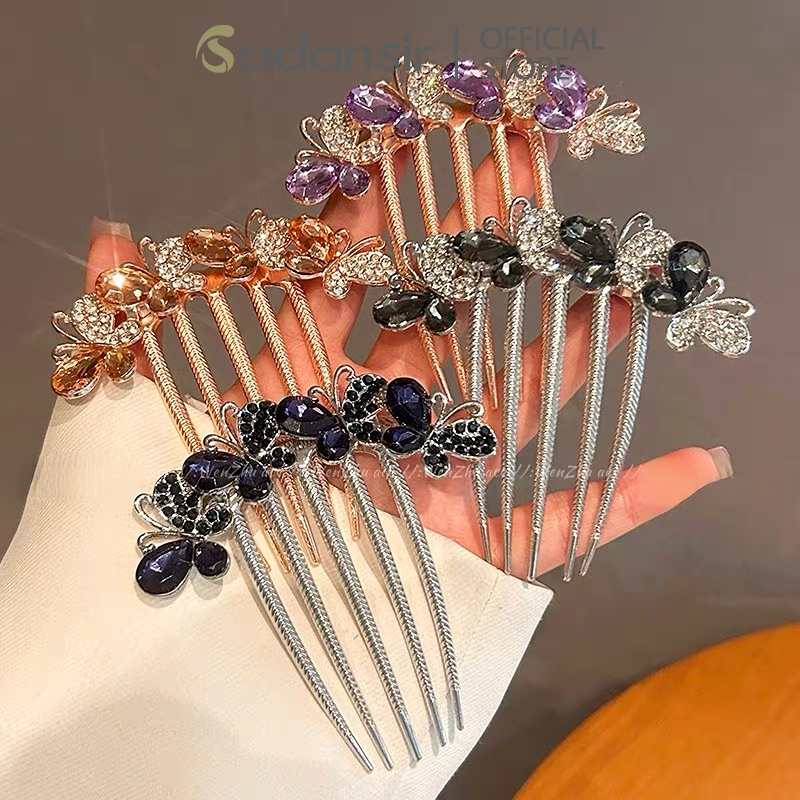 Jual Sadansir Sirkam Rambut Tusuk Konde Kupu-kupu Berlian Imitasi Jepit ...