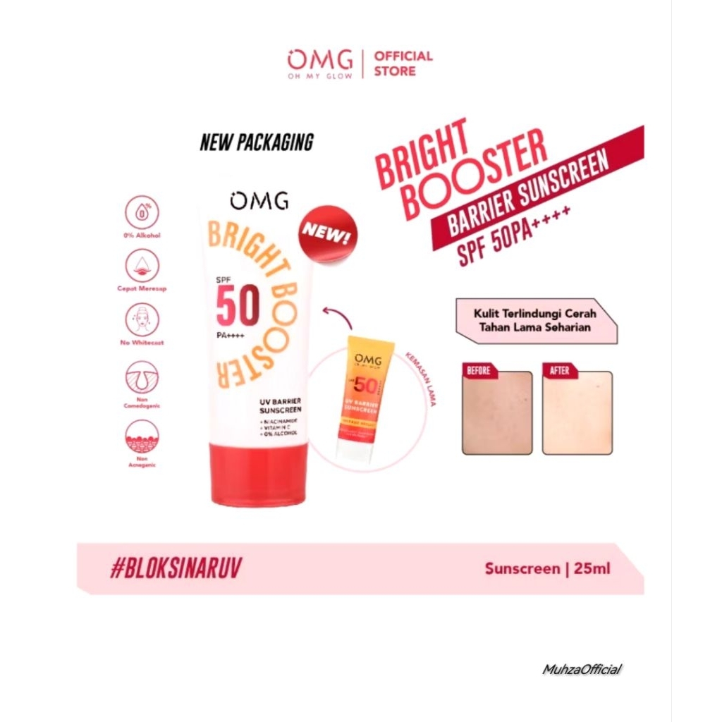 Jual OMG OH MY GLOW BERRIER SUN SCREEAN SPF 50 PA++++ | Shopee Indonesia