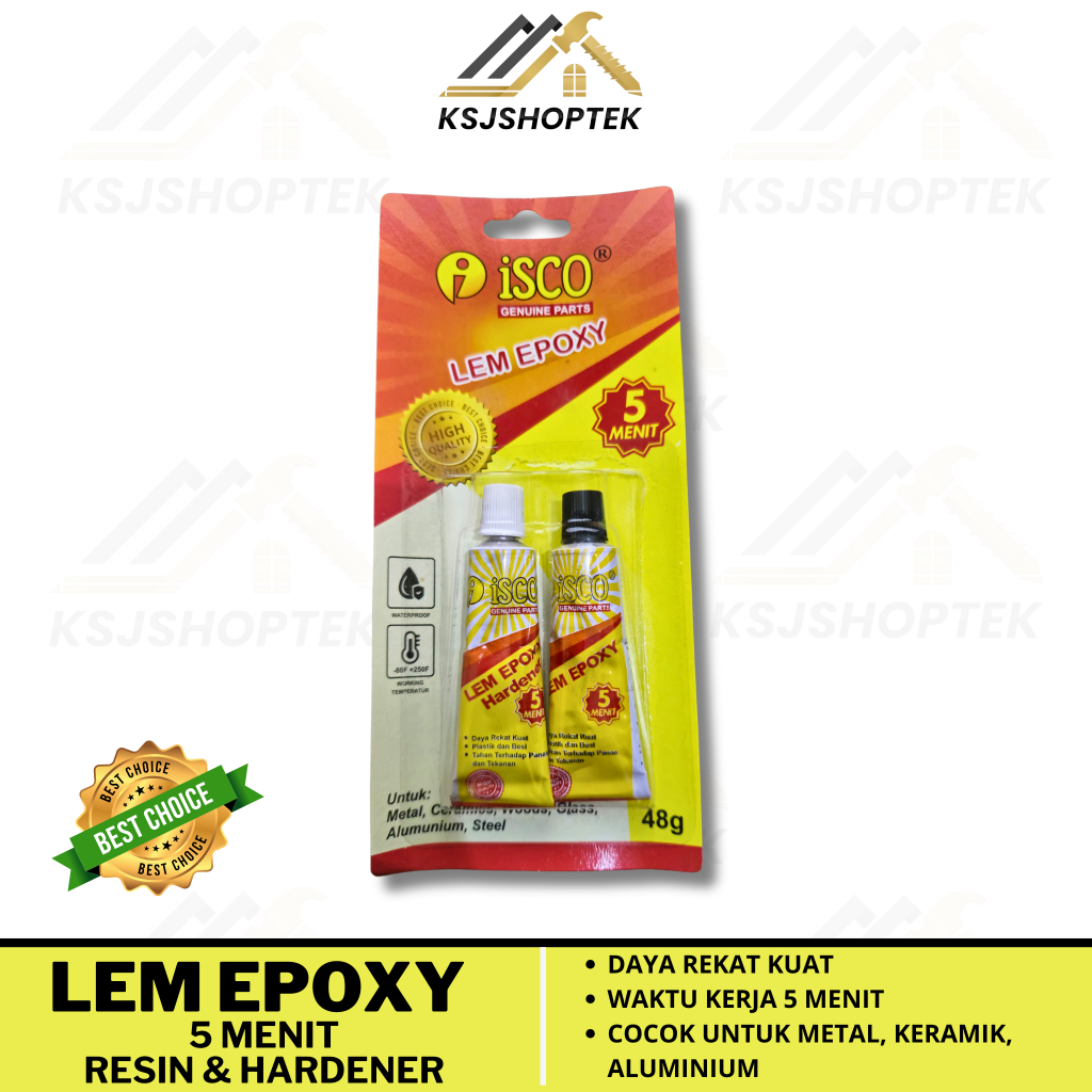 Jual Lem Besi Isco Model Dextone 5 Menit 48 Gram / Lem Epoxy Perekat ...