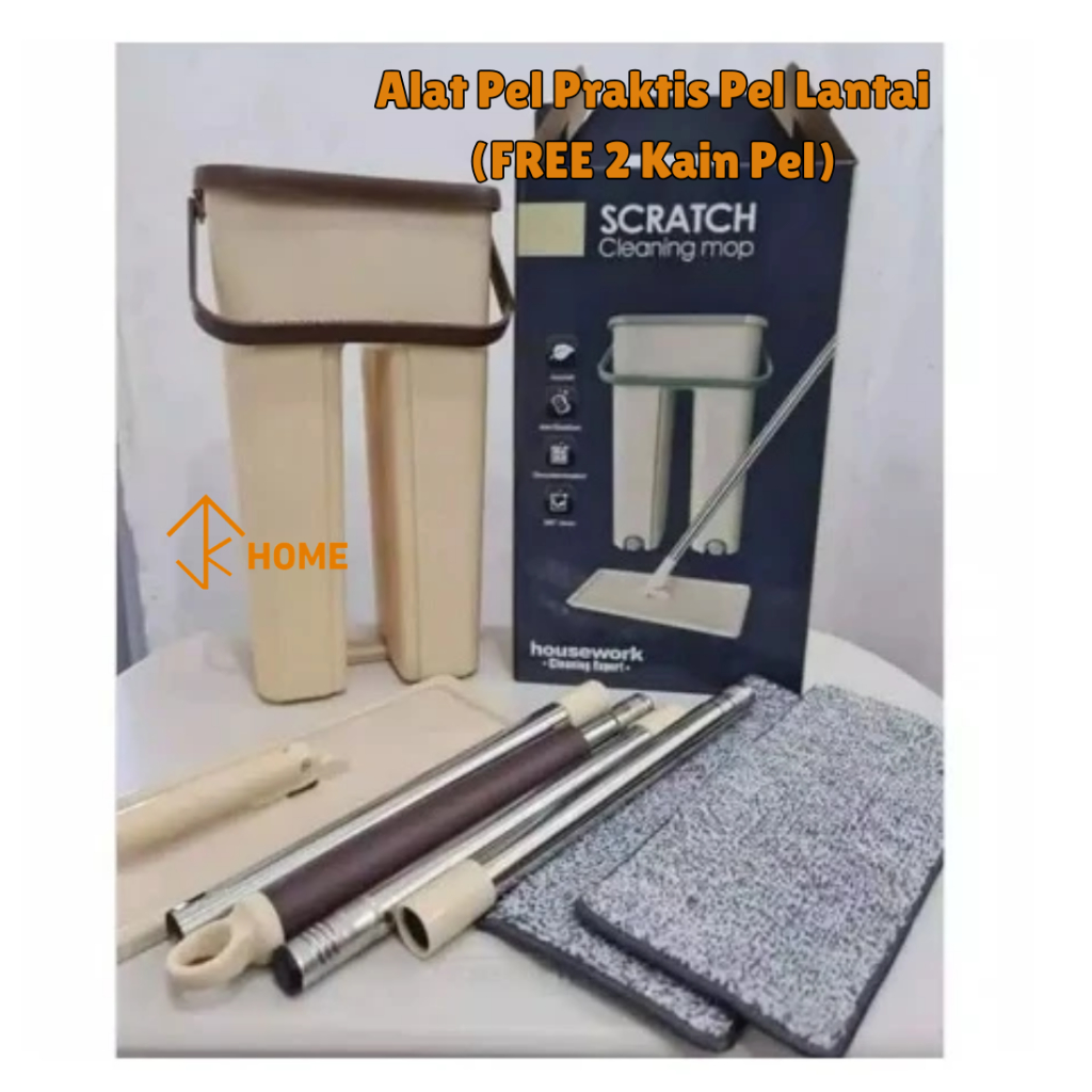 Jual Alat Pel Praktis Pel Lantai (FREE 2 Kain Pel) | Shopee Indonesia
