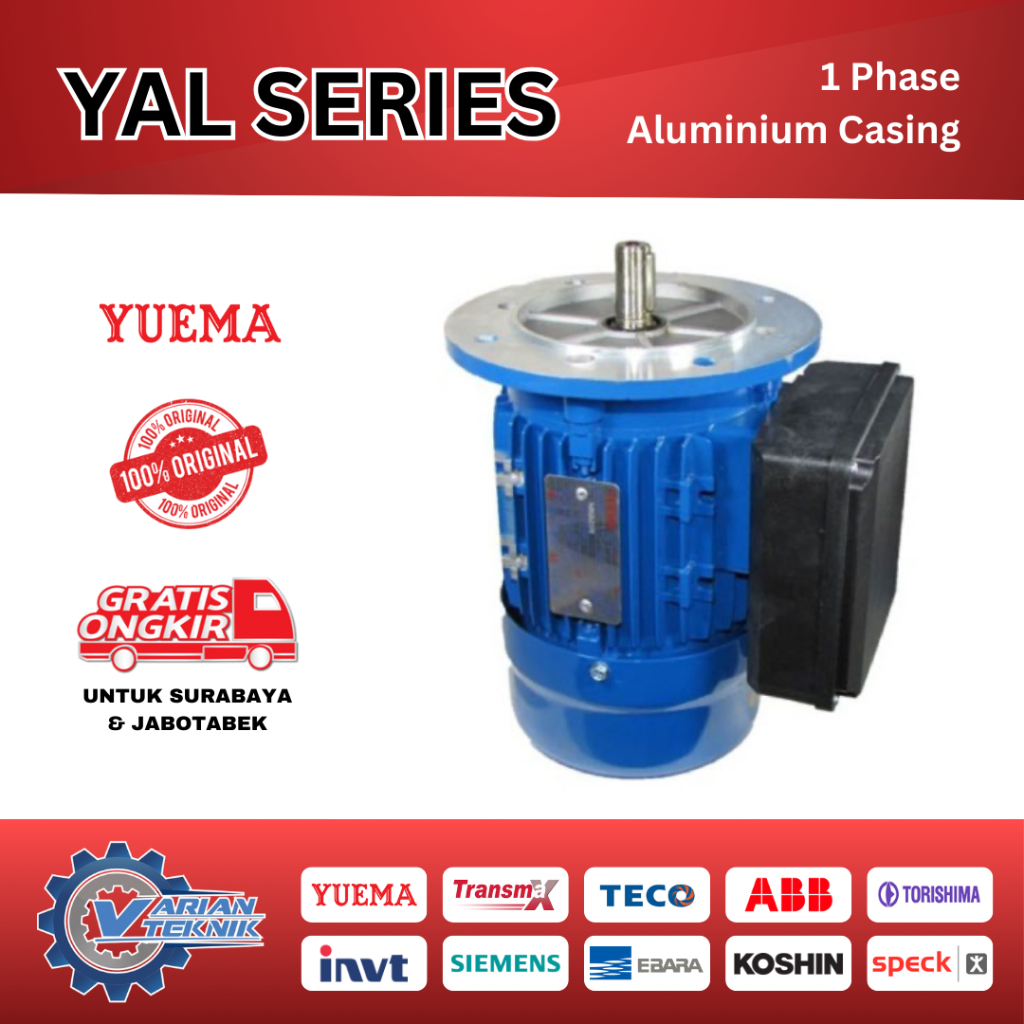 Jual YAL 2P/4P 2,2KW 3HP B5 Single Phase | Motor YAL 3000RPM 1400RPM 2 ...