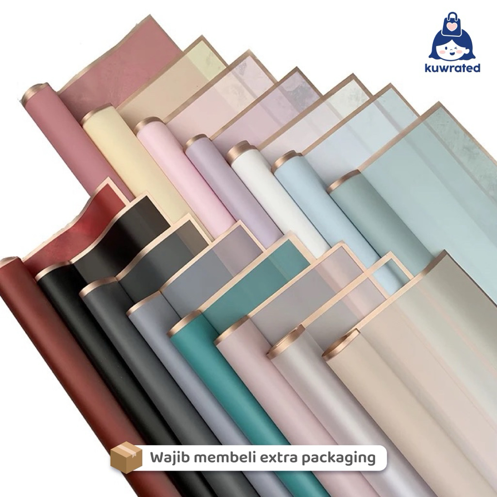 Jual (20 LEMBAR) KERTAS BUNGA LIST GOLD FLOWER WRAPPING PAPER ...