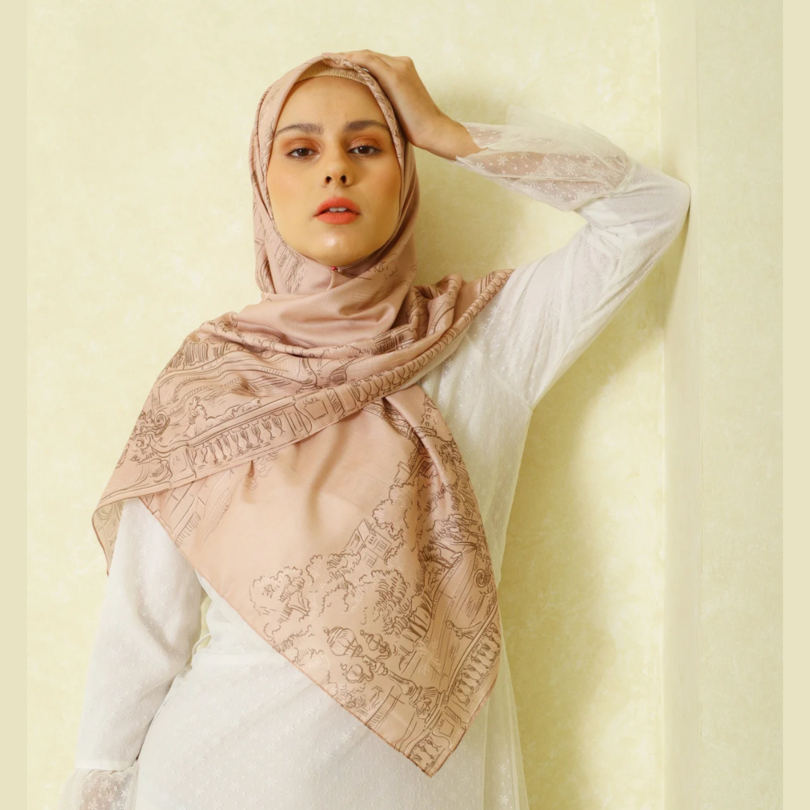 Jual Hijab Paris Sketsa Menara Eiffel Tower Sketches Voal Ultrafine ...