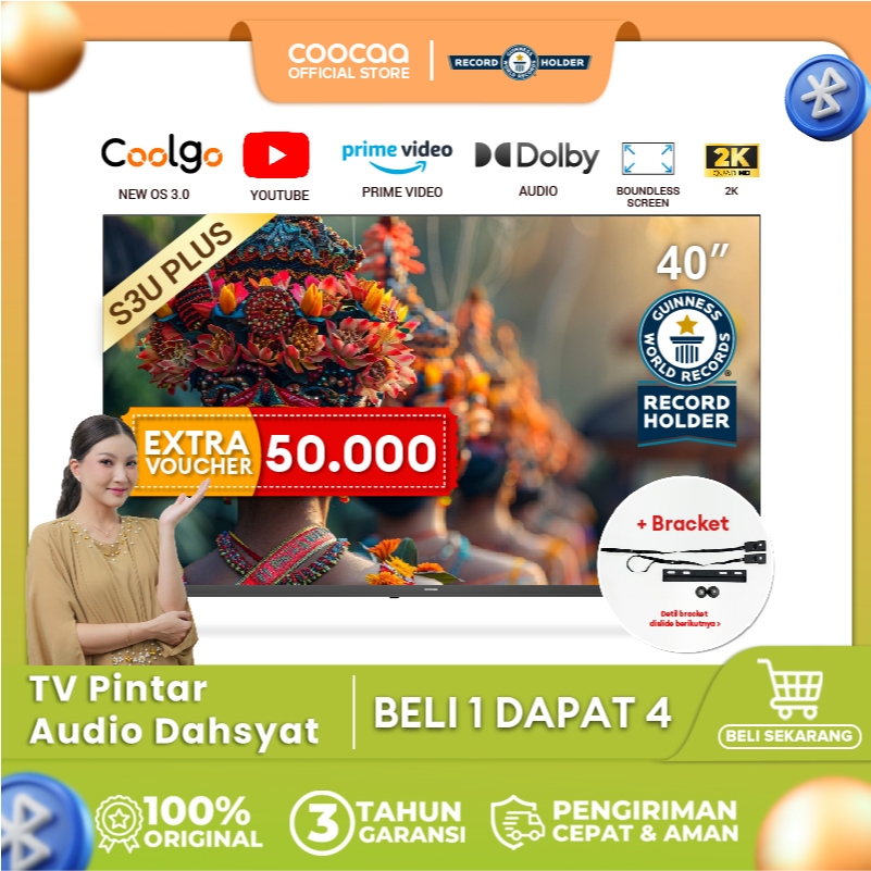 Jual [+BRACKET] NEW COOCAA 40 inch S3U PLUS - Coolita 3.0 - Smart TV ...