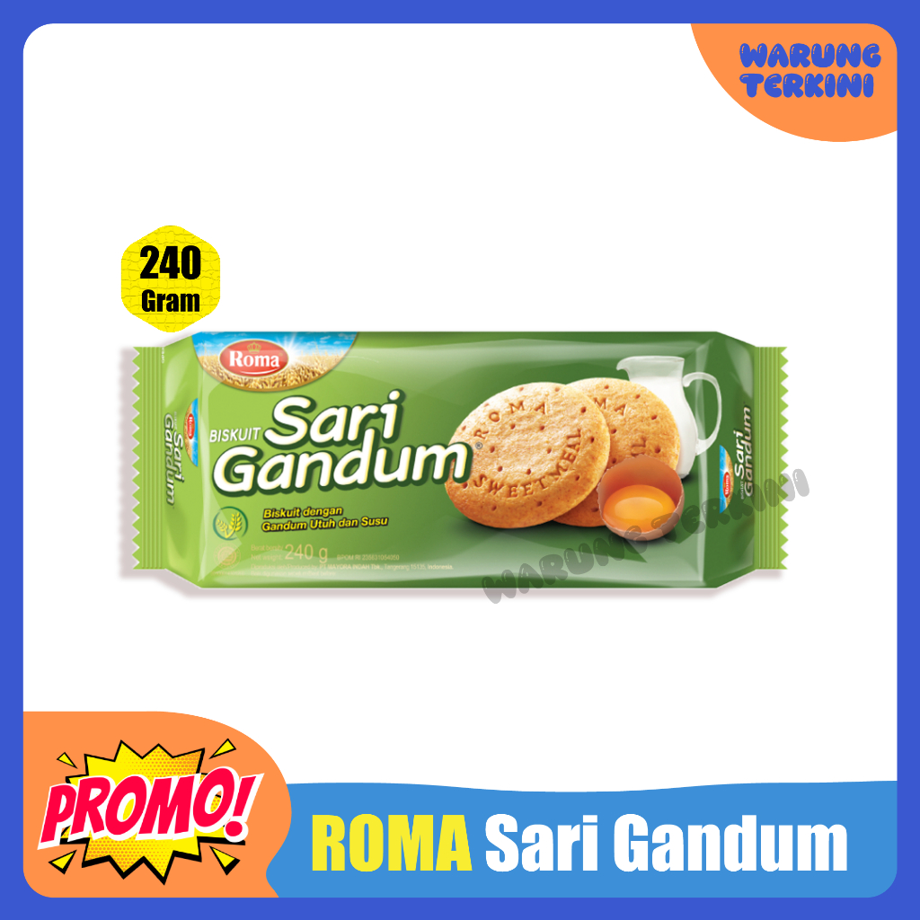 Jual Roma Biskuit Sari Gandum Satuan 240 gram | Biskuit dengan Gandum ...