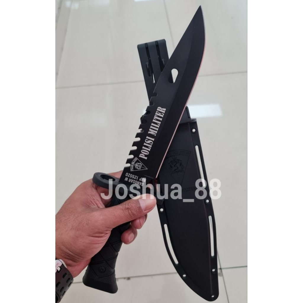 Jual Pisau Tactical Military Custom Ukir Logo POMAL Bisa Request Gambar ...