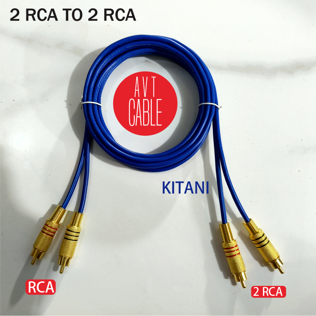 Jual Kabel Audio 2 RCA ke 2 RCA Stereo untuk DVD Amplifier Speaker ...