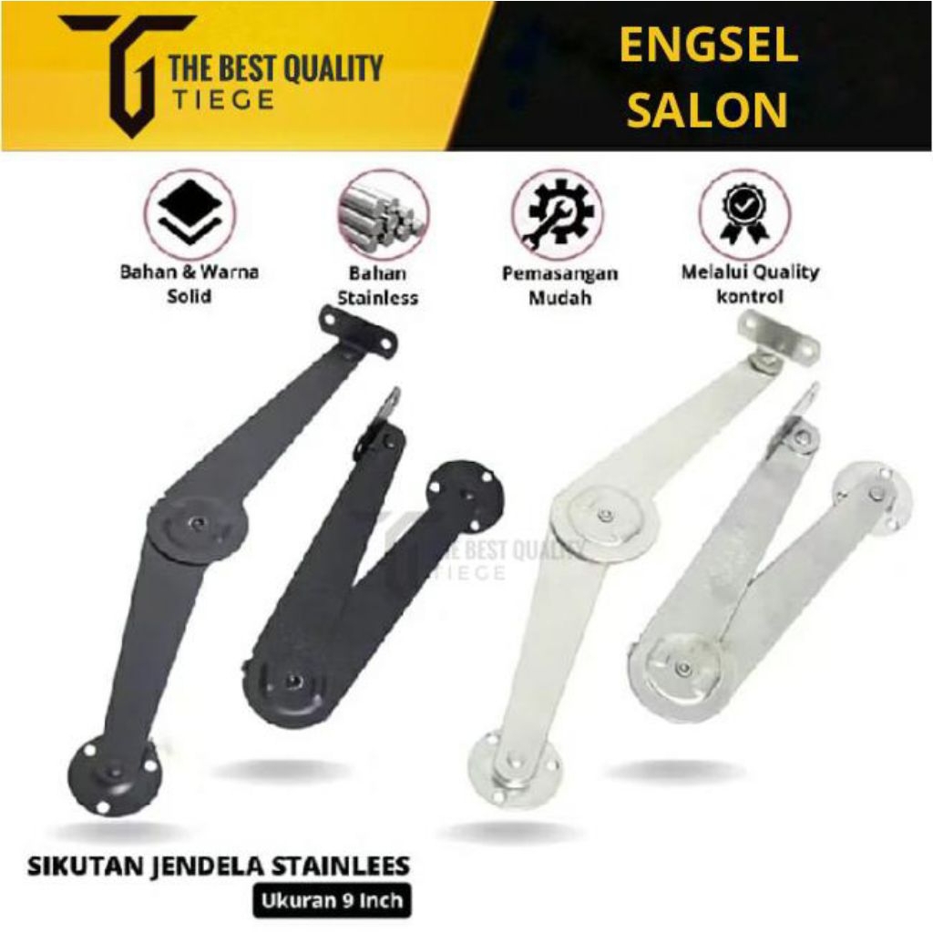 Jual Engsel Salon 9" Stainlees Steel Sikutan Jendela Lipat Penahan ...