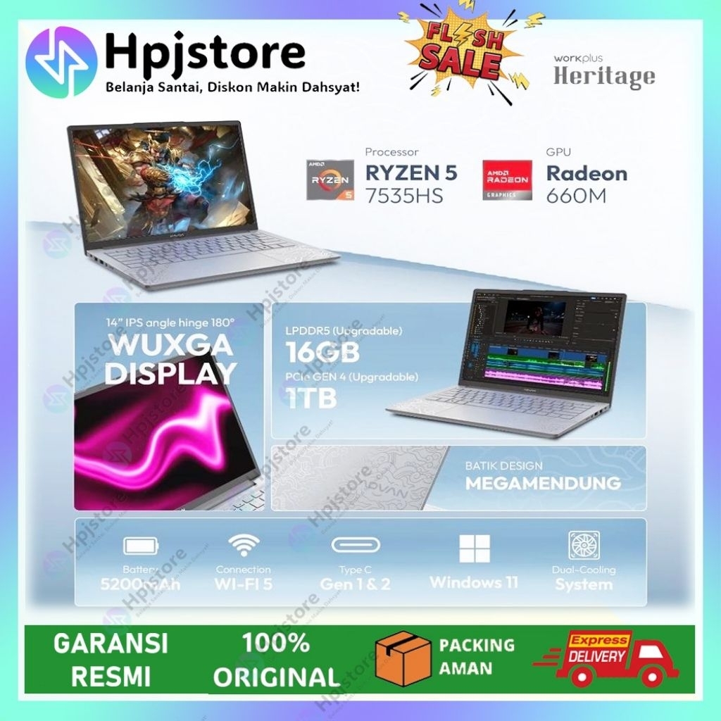 Jual LAPTOP ADVAN WORKPLUS HERITAGE RYZEN 5 7535JS 8/512 NVMe Windows ...