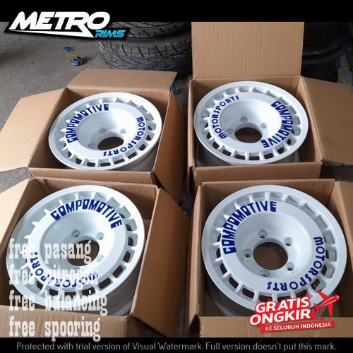 Jual velg racing model rallylook ring 15x7 H5x139,7 White mobil Jimny 5 ...