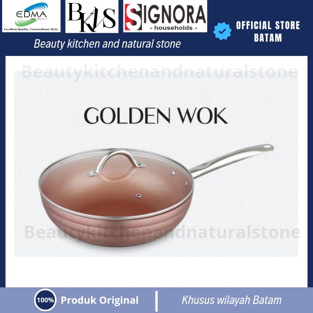 Jual SIGNORA OFFICIAL STORE BATAM GOLDEN WOK 30 CM | Shopee Indonesia