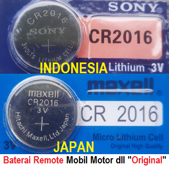 Jual Baterai Remote Alarm Mobil Motor Original Japan CR2016 CR 2016 ...