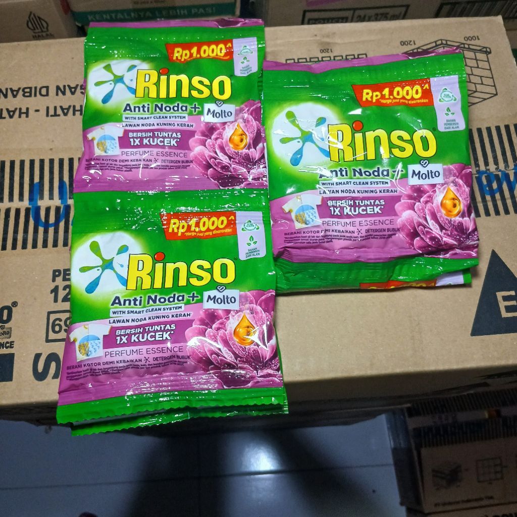 Jual Rinso Detergent Bubuk 1000an 40gr | 1Dus (126 Sachet) | Shopee ...
