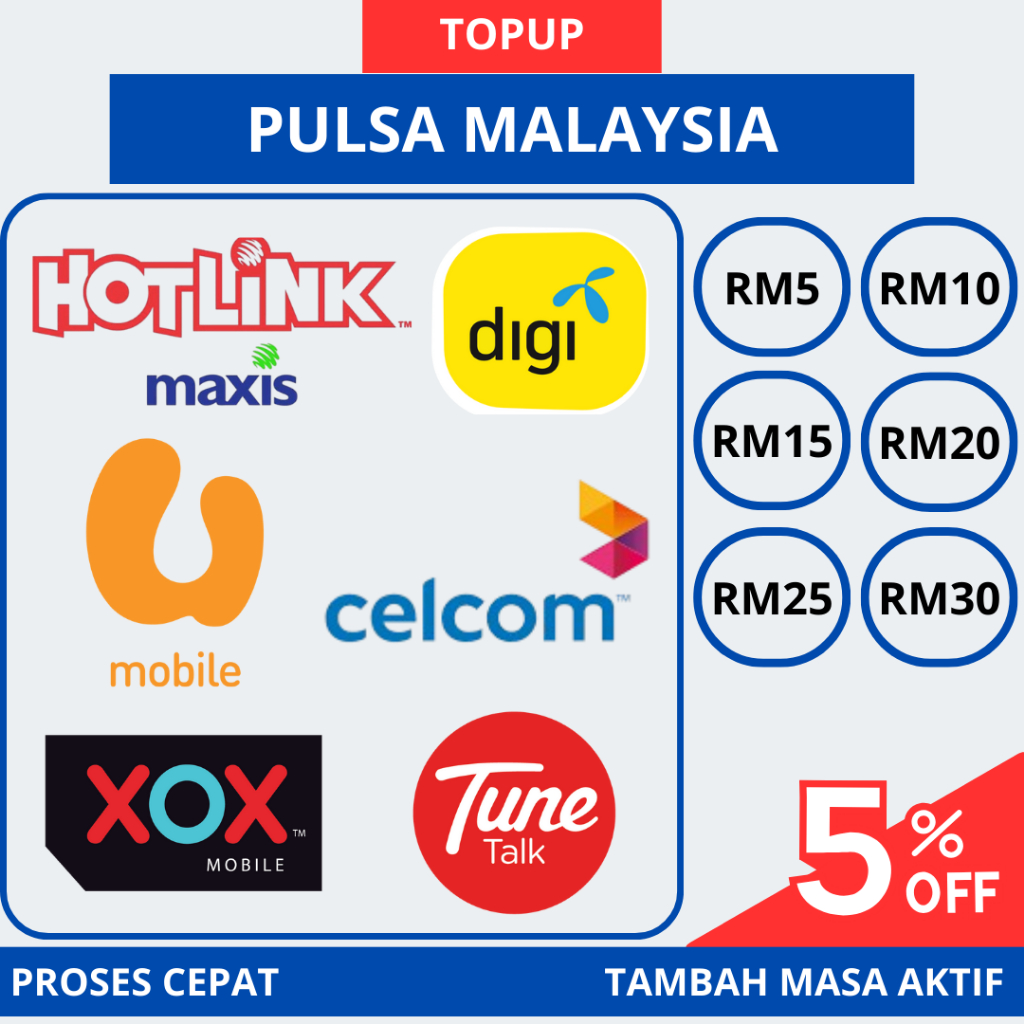 Jual Pulsa Malaysia RM5 | RM10 | RM15 | RM20 | RM25 | RM30 Pulsa Hotlink Maxis, Pulsa Celcom ...
