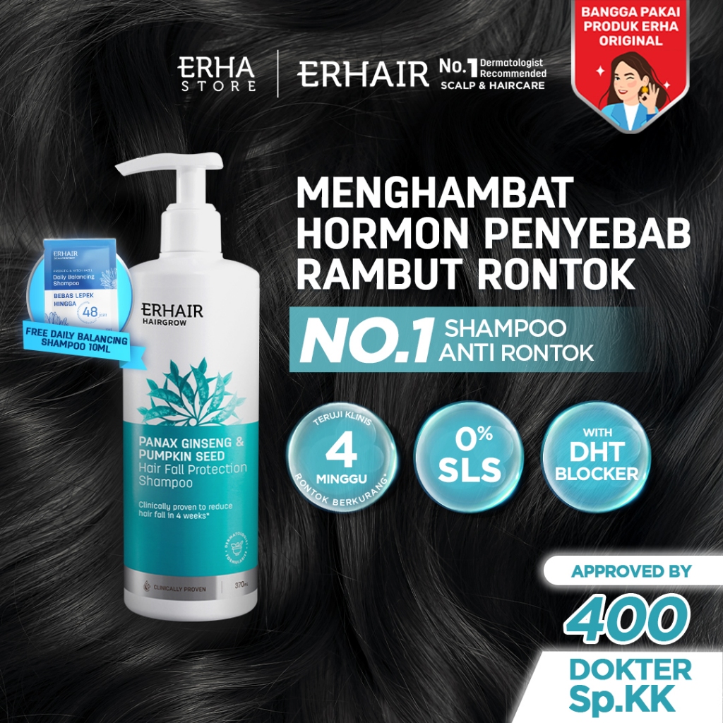 Jual ERHAIR Hairgrow Shampoo with Panax Ginseng & Pumpkin Seed Extract ...