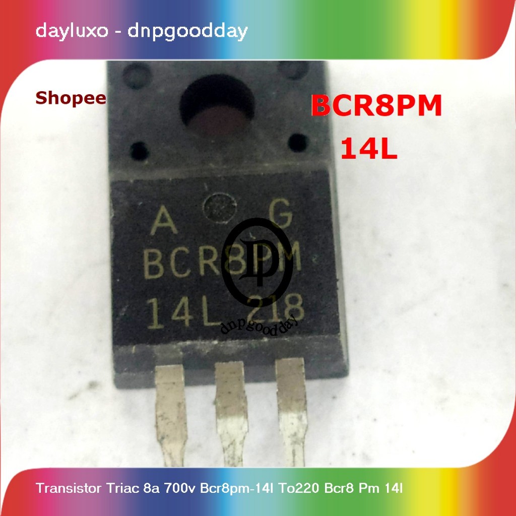 Jual transistor triac 8a 700v bcr8pm-14l to220 bcr8 pm 14l | Shopee ...
