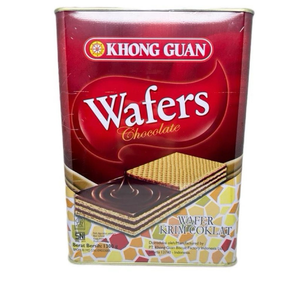 Jual KHONG GUAN WAFERS CHOCOLATE CLASSIC 1300GR Biskuit Wafer Coklat ...