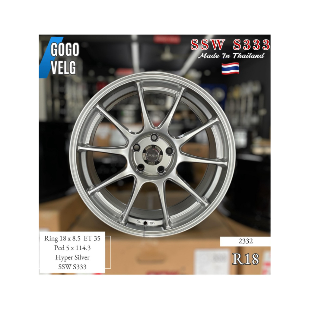Jual Velg Mobil R18 ORI SSW PCD 5X114,3 Lebar 8,5 ET 35 TC 105 S333 Ring 18 Hyper Silver FREE ...