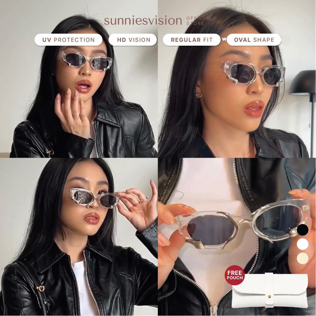 Jual [FREE POUCH] Jennie Sunnies Vision - Kacamata Hitam Blackpink ...