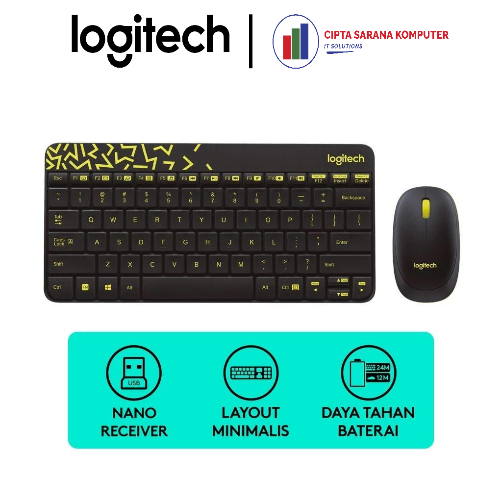 Jual Logitech MK240 Nano Wireless Combo Keyboard Mouse - Black | Shopee ...