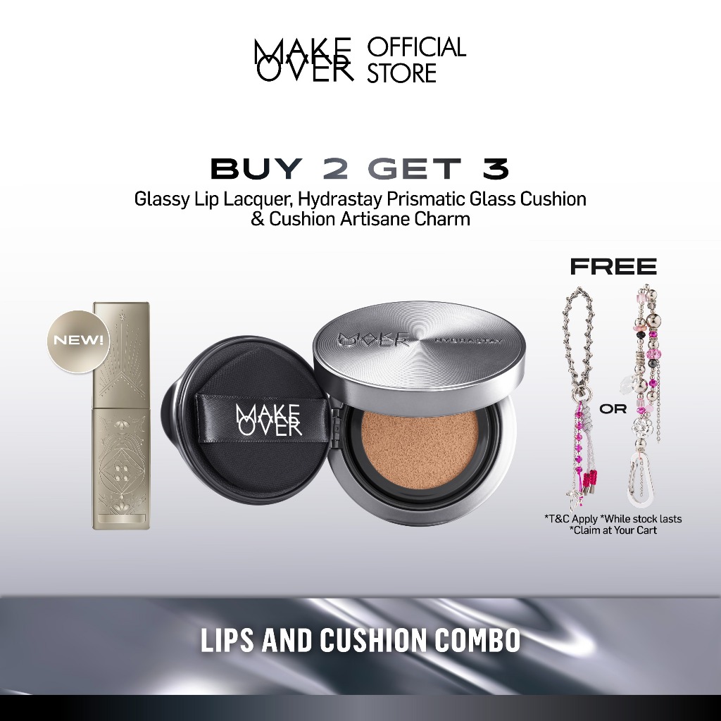 Jual [LIPS AND CUSHION COMBO] NEW SHADES MAKE OVER Glassy Lip Lacquer ...