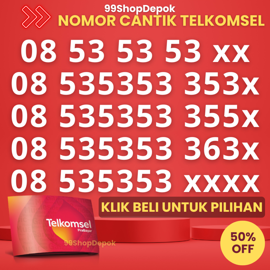 Jual Kartu Perdana Nomor Cantik Telkomsel Simpati KODE 370.4 Nomer Cantik Telkomsel 535353 No ...
