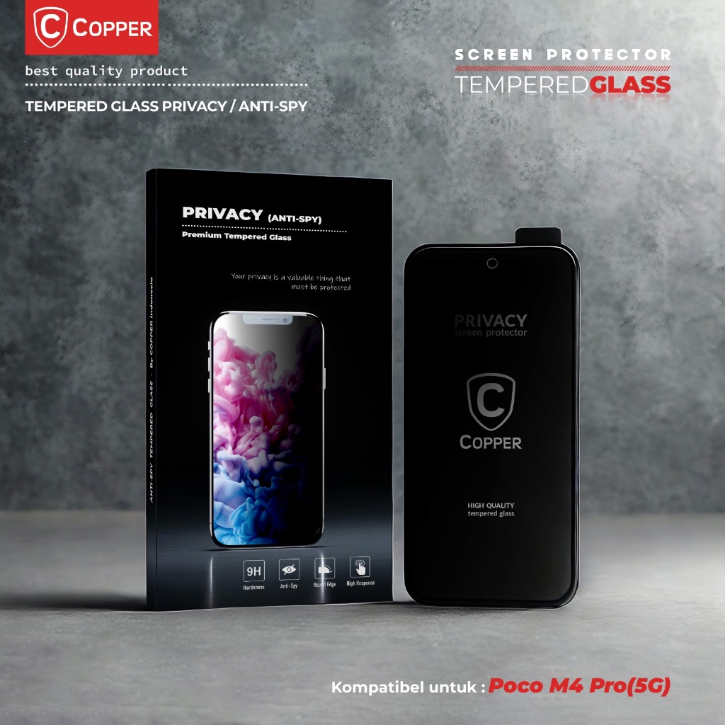 Jual POCO M4 PRO (5G) - COPPER Tempered Glass PRIVACY/ANTI SPY(Full Glue) | Shopee Indonesia