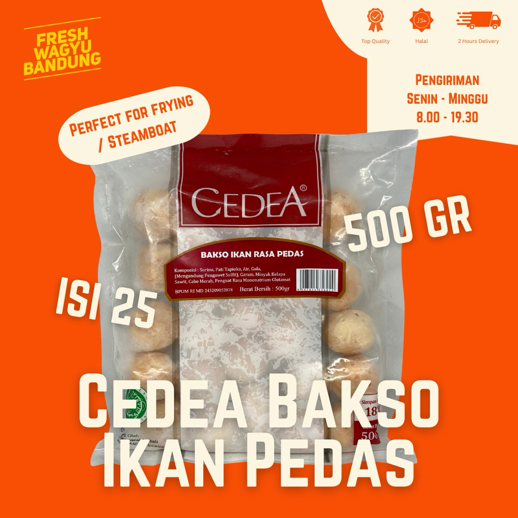 Jual CEDEA BASO IKAN PEDAS Spicy Fish Ball Suki Shabu Steamboat 500g ...