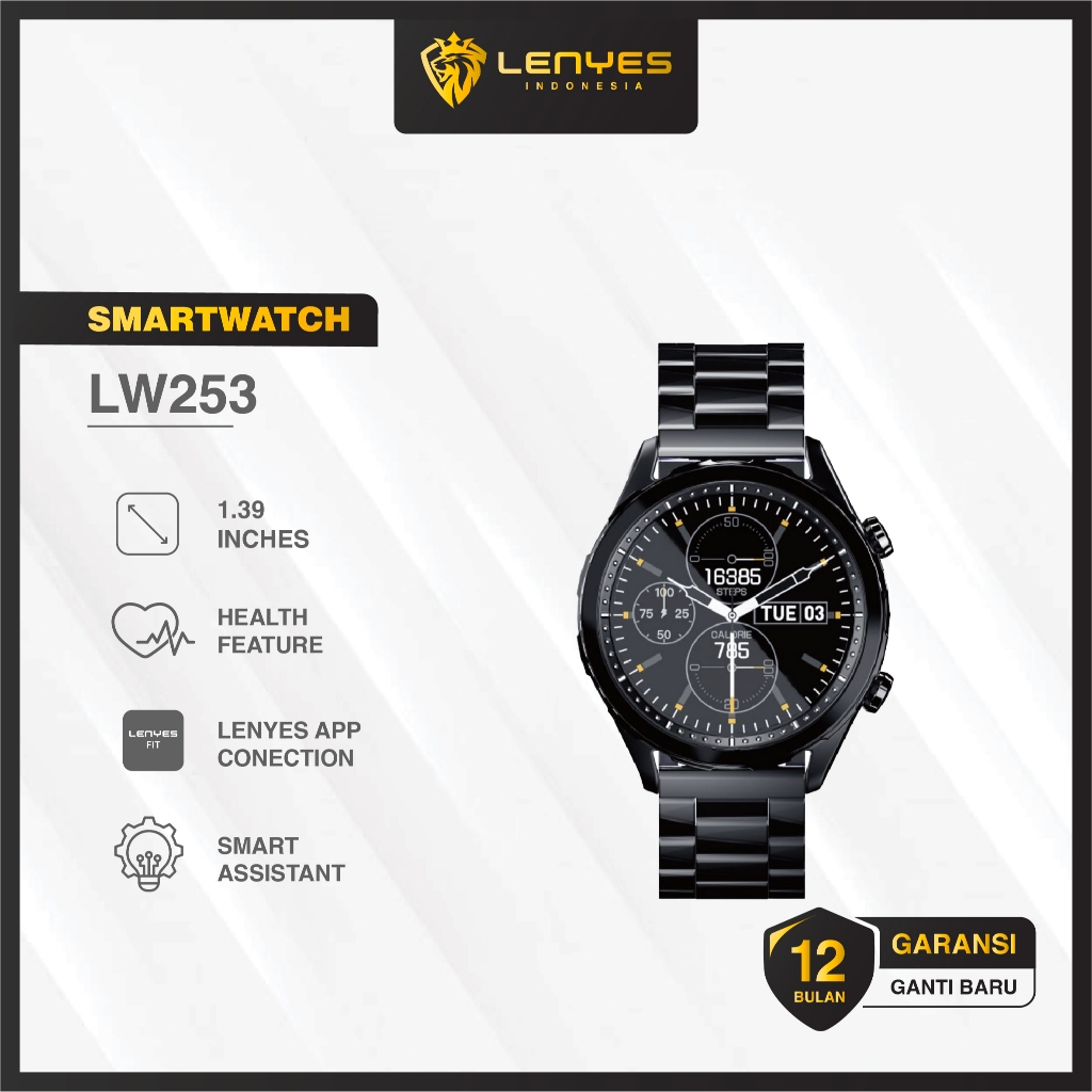 Jual LENYES LW253 1.39" Smartwatch Waterproof IP68 Sport Heart Rate Blood Oxygen Touch Screen ...