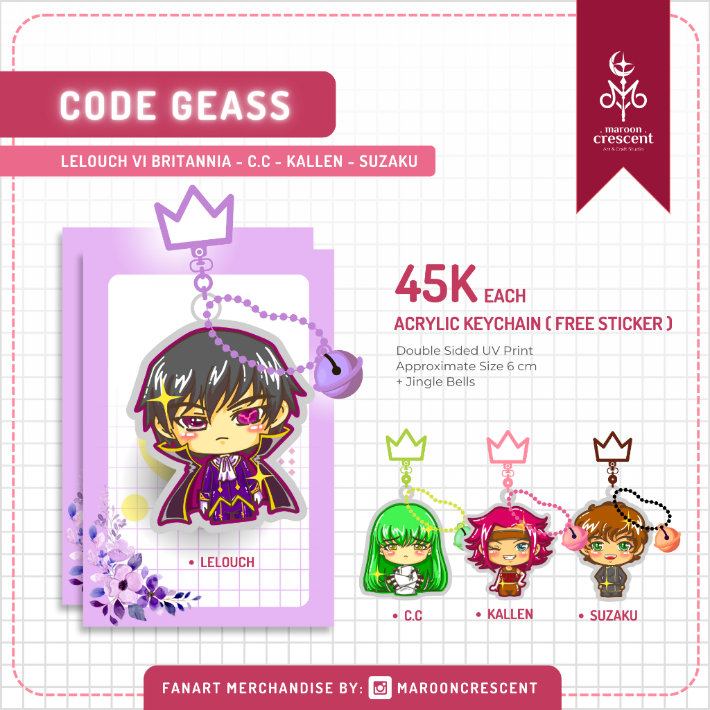 Jual CFXX AFTERSALES - Acrylic Keychain CODE GEASS Lelouch Lamperouge ...