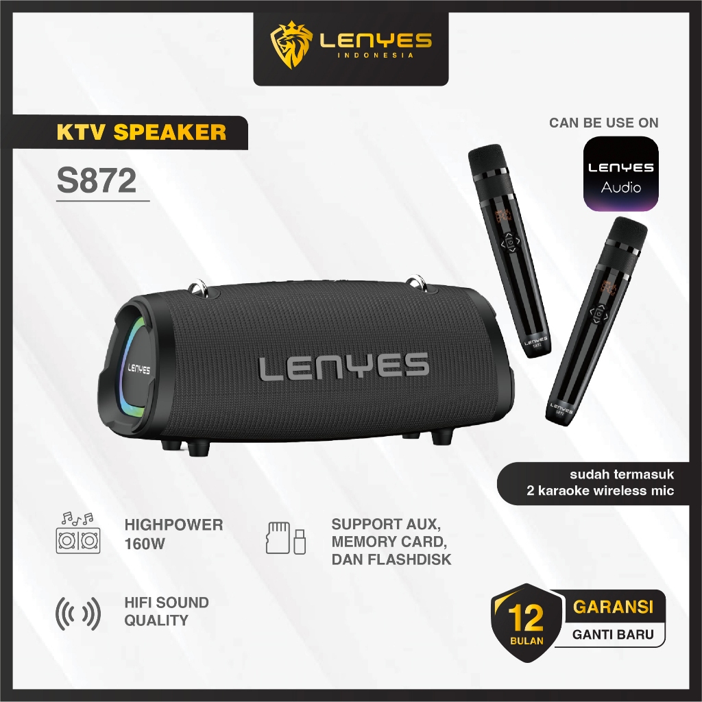 Jual LENYES S872 160W Outdoor KTV Wireless Speaker + Microphone Karaoke ...