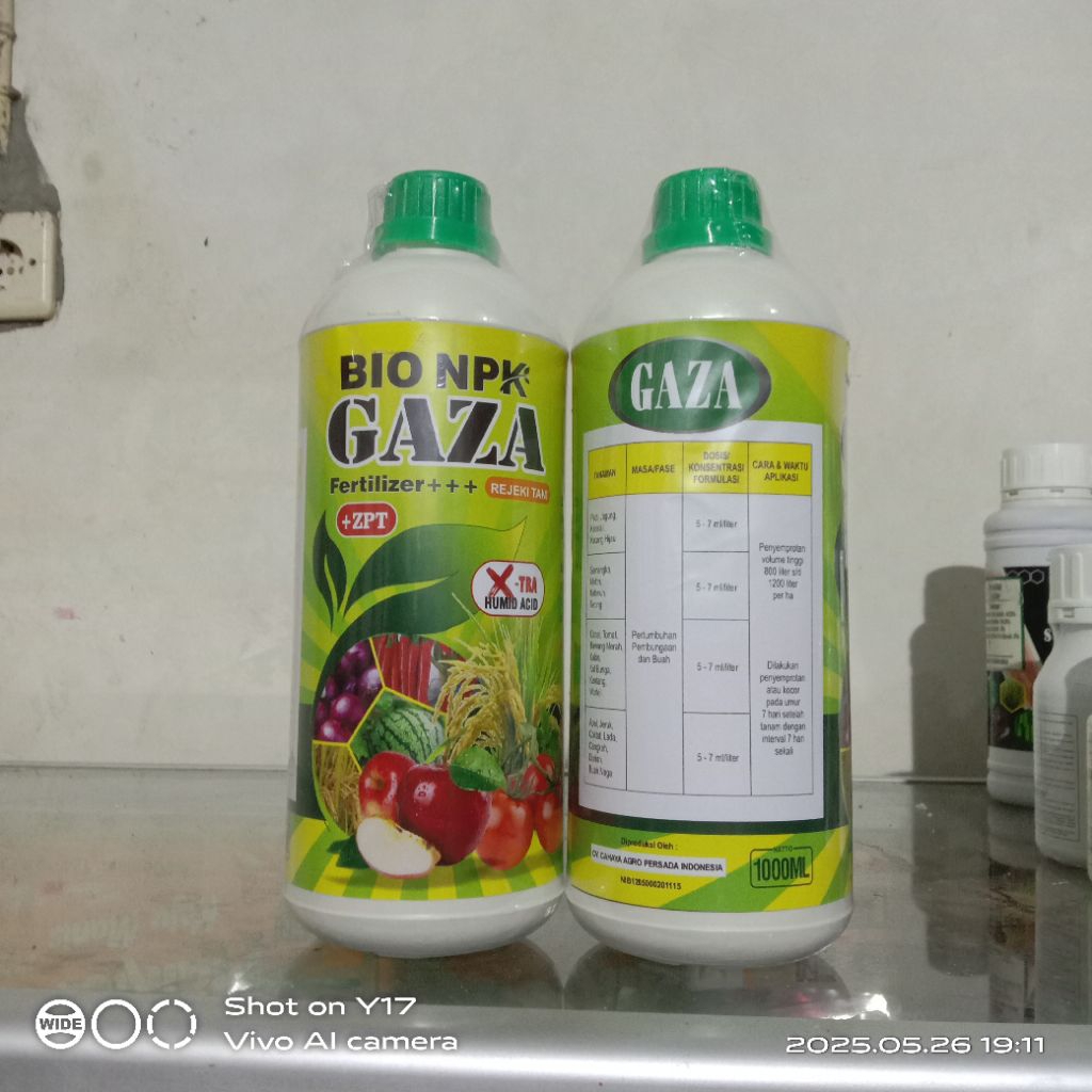Jual GAZA Rejeki Tani 1 Liter Npk cair plus Kalium Humad dan zpt penyubur akar batang daun bunga ...