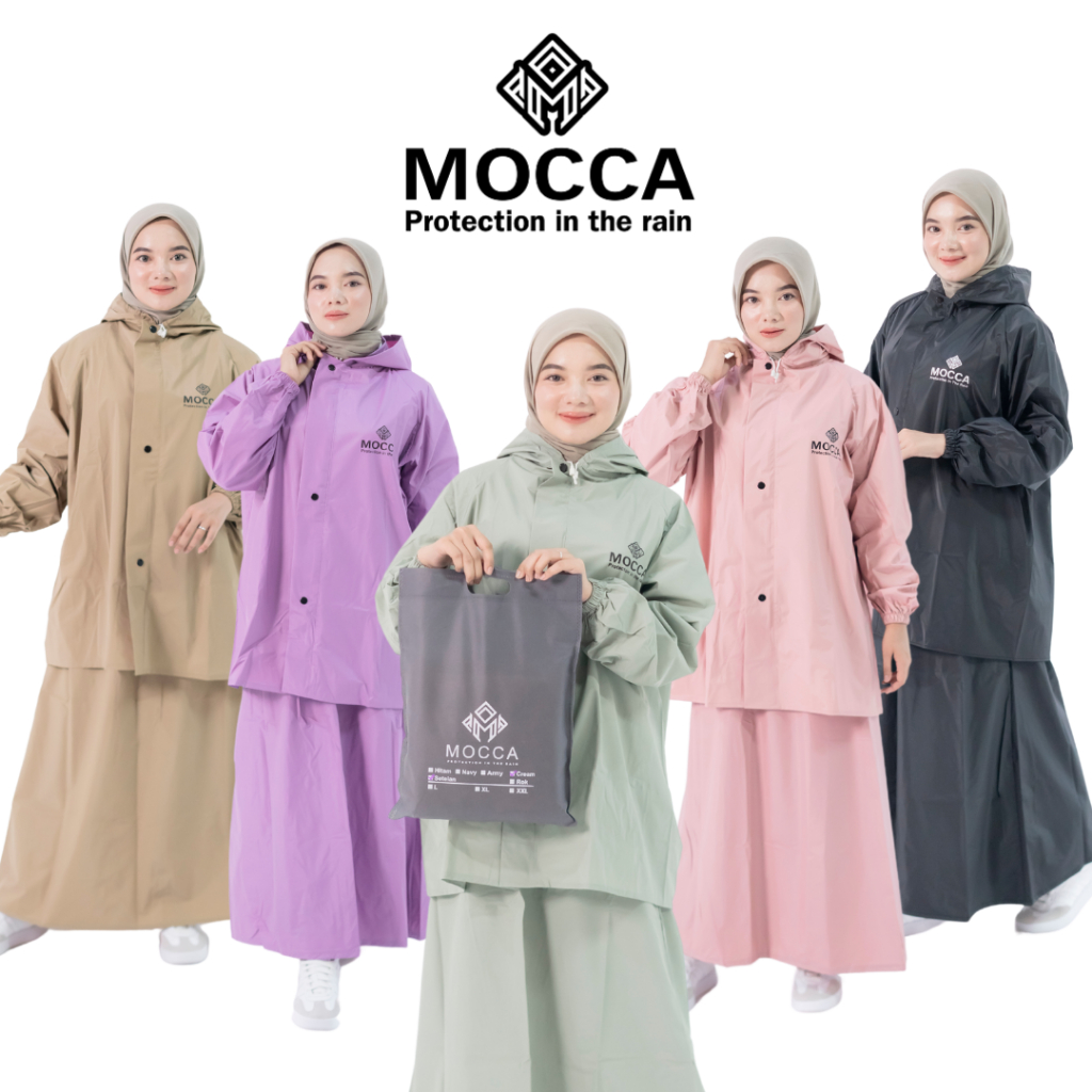 Jual Jas Hujan MOCCA Setelan Baju Rok Wanita Dewasa Bahan PVC 0,25 ...
