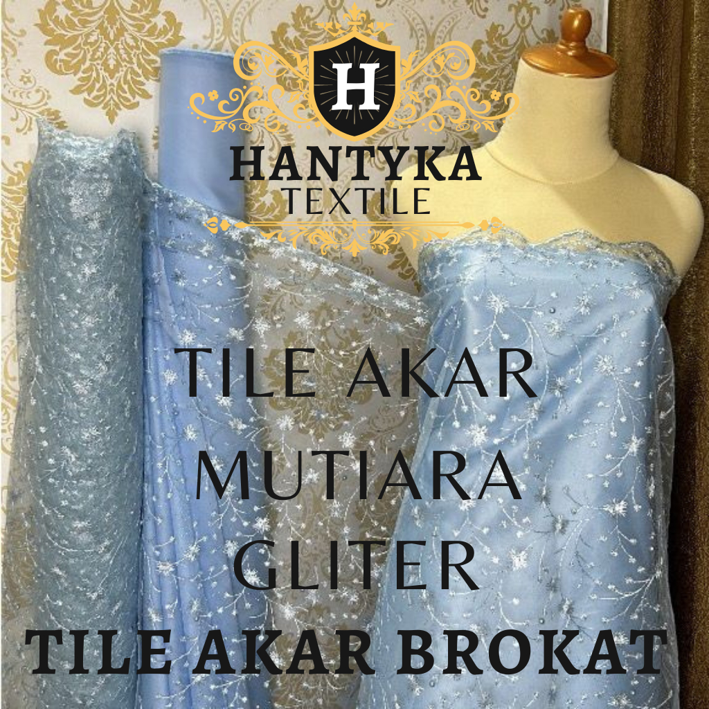 Jual KAIN TILE MOTIF AKAR MUTIARA GLITER TILE AKAR BROKAT TILE BRUKAT ...