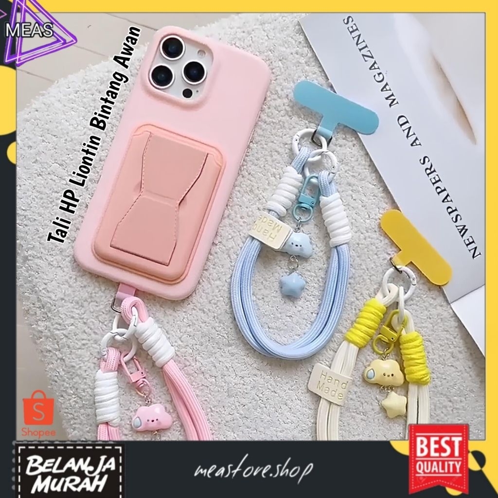 Jual Tali Handphone Liontin Bintang Awan Putih Gantungan Kunci ...