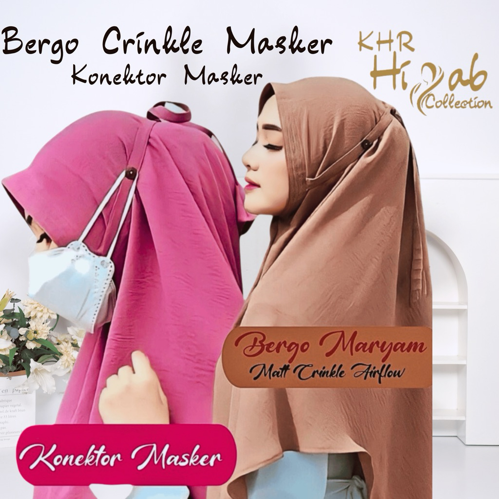 Jual Bergo Crinkle - Hijab Bergo Tali Non Ped Crinkle Airflow L | Shopee Indonesia