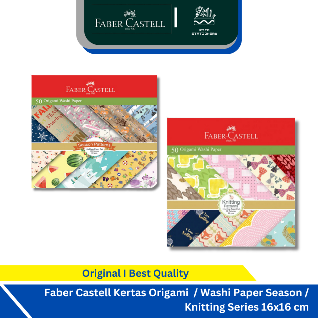 Jual Kertas Origami Faber Castell / Washi Paper Season / Knitting ...