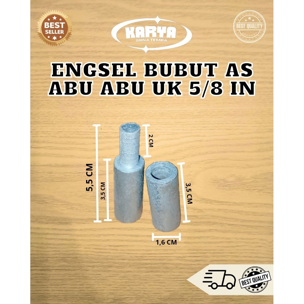 Jual Engsel bubut besi As Roniser abu abu pagar pintu ukuran 5/8 ...