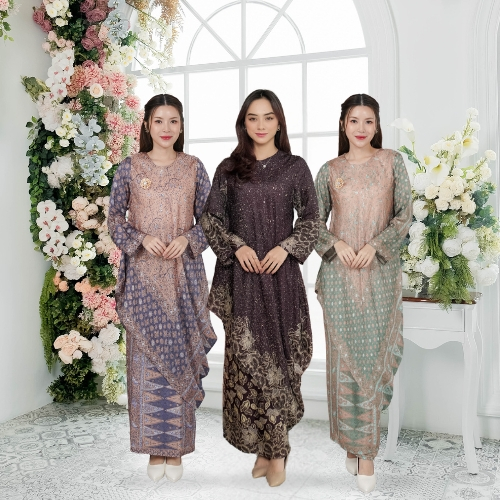 Jual KINNAS BATIK FREYA OneSet Kurung Melayu Viscose dan Rok Lilir ...