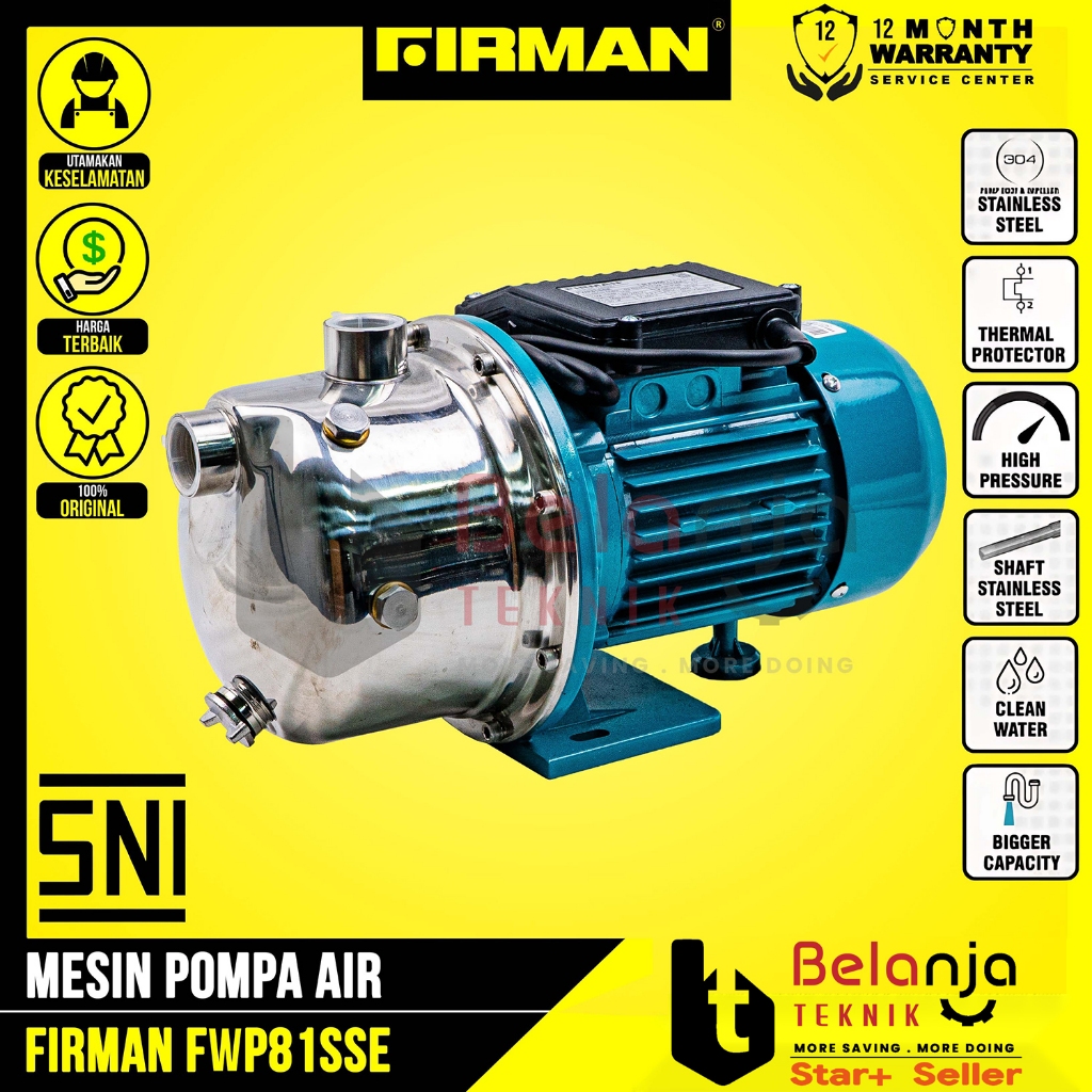 Jual Pompa Air Isi Ulang Firman FWP 81 SSE Pompa Air Semi Jet Pump ...