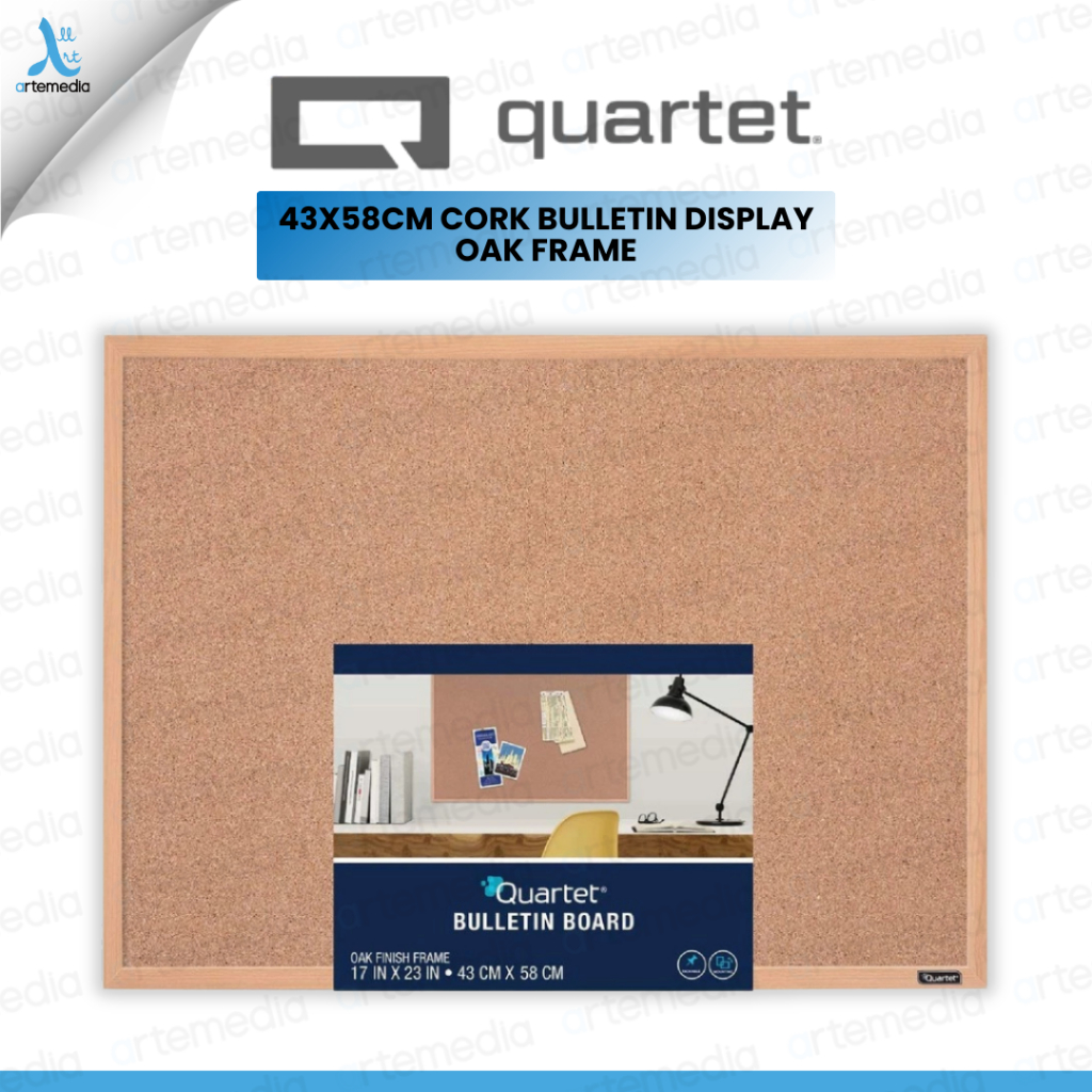 Jual Quartet Cork Bulletin Display Board Oak Frame 11"X14" Papan ...