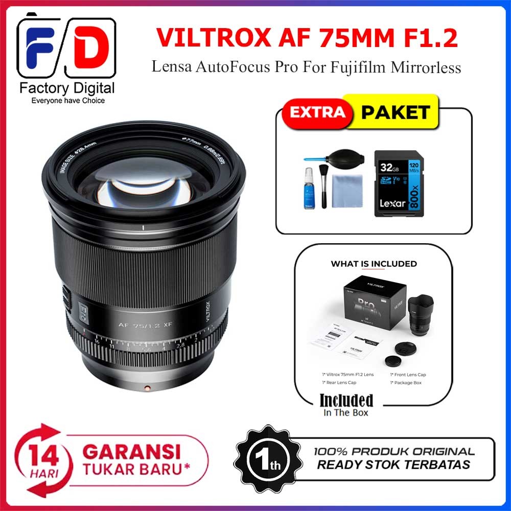 Jual Lensa Viltrox AF 75mm F1.2 Autofocus Lens For Fujifilm X-Series | Shopee Indonesia