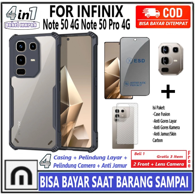 Jual PROMO Paket 4in1 Case Infinix Note 50 4G Note 50 Pro 4G Note 50 ...