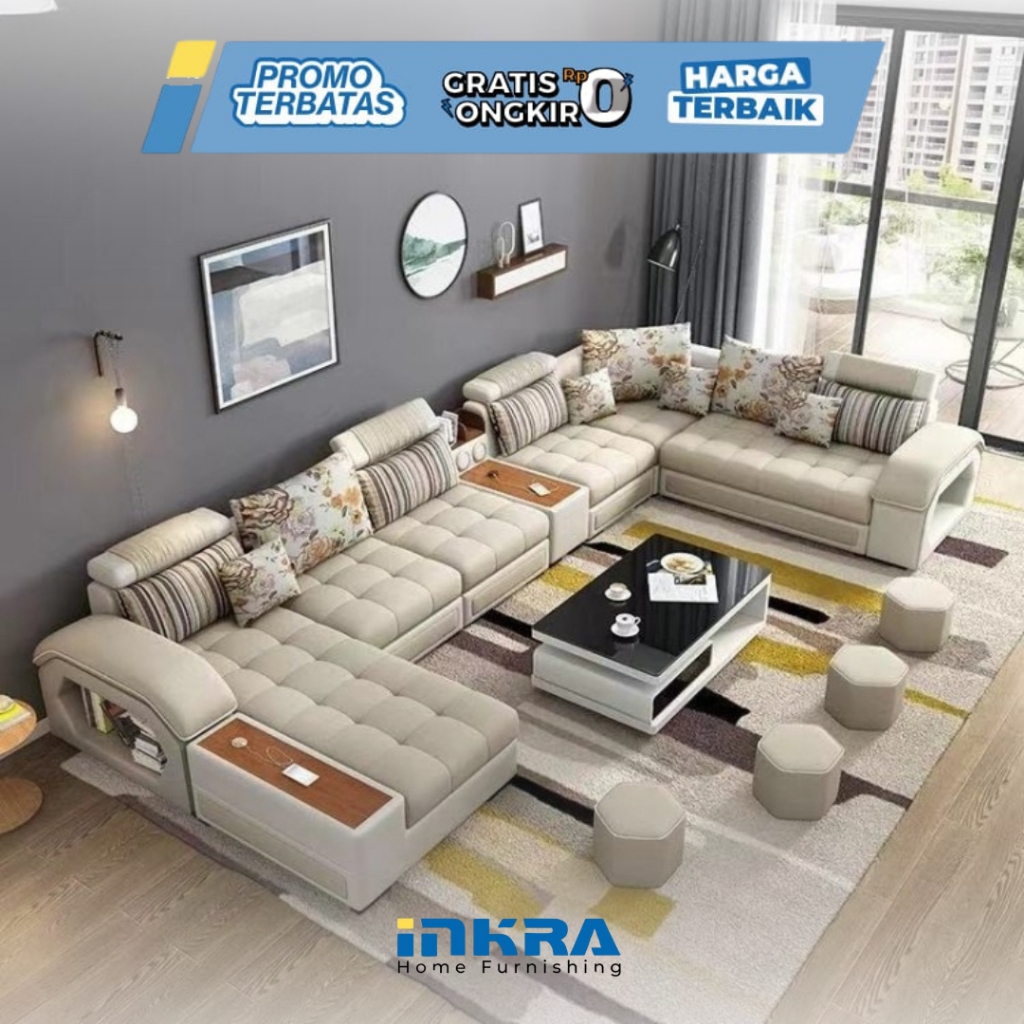 Jual Sofa Ruang Tamu Besar Harga Murah Tamu Letter U | Shopee Indonesia