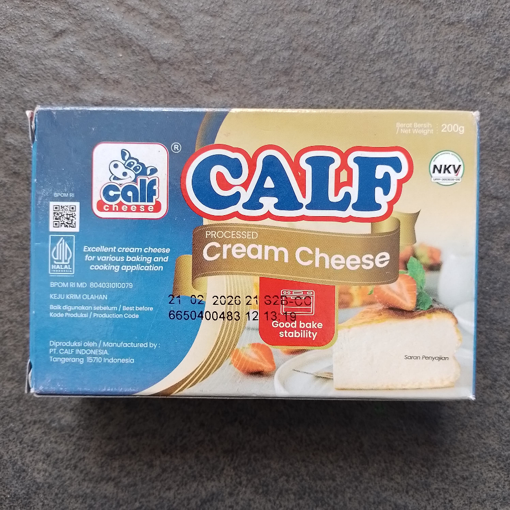 Jual Keju Cream Cheesae CALF Cheddar 200gr ( Pak ) [ Original ...