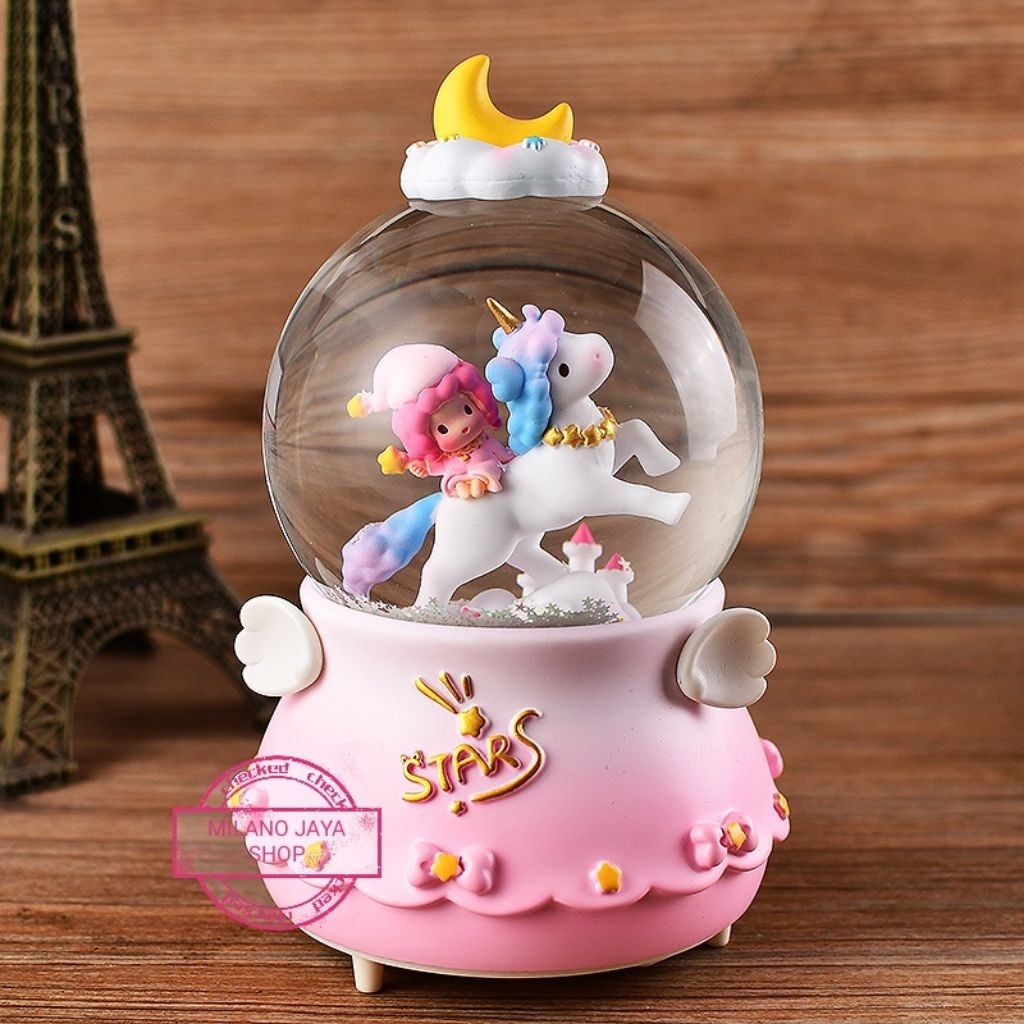 Jual Snowball 3D PREMIUM JUMBO Melody Kuromi Unicorn Sakura Kotak Musik ...
