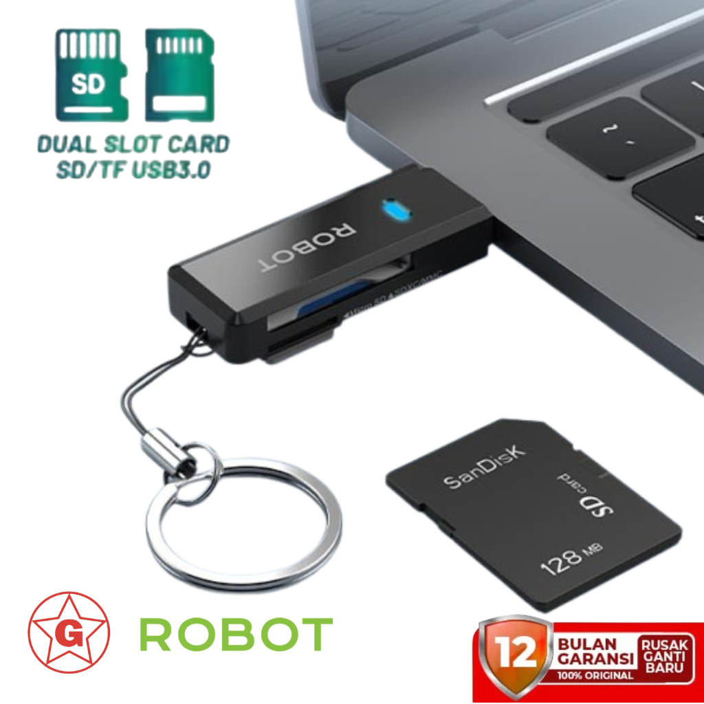 Jual ROBOT CR102S Slot Memori Card Reader USB 3.0 SD TF Gantungan ...