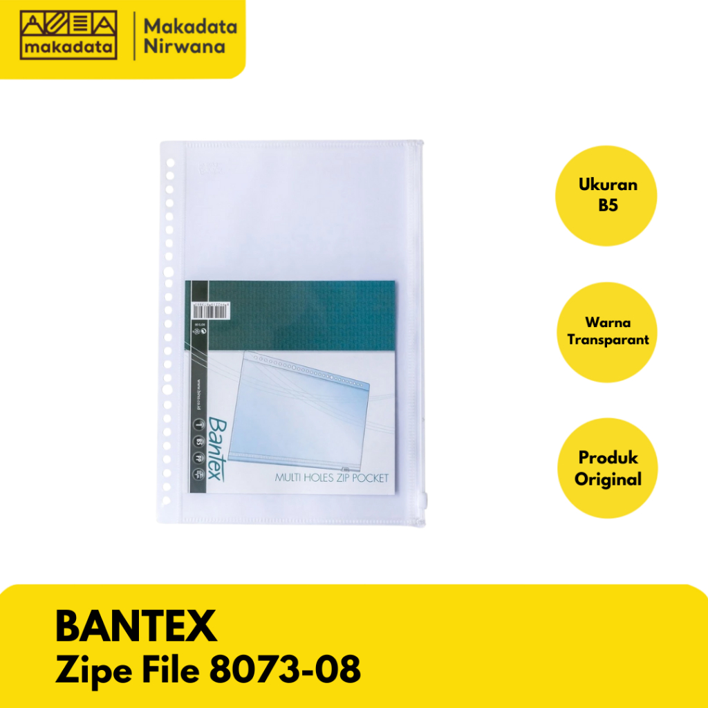 Jual BANTEX ZIPPER POCKET TRANSPARANT 8073-08 B5 (1 PCS) | Shopee Indonesia
